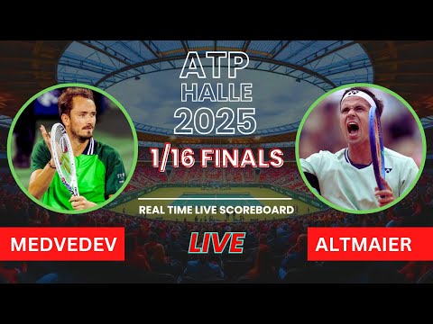 Daniil Medvedev vs Daniel Altmaier Live Scores: ATP Halle 2025 1/16-Finals
