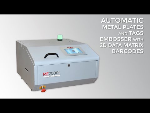 ME2000S DATA MATRIX Automatic metal plates and tags embosser to mark 2D DATA MATRIX barcodes