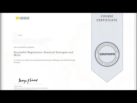 Coursera | Successful negotiation by University of Michigan all quiz answers.