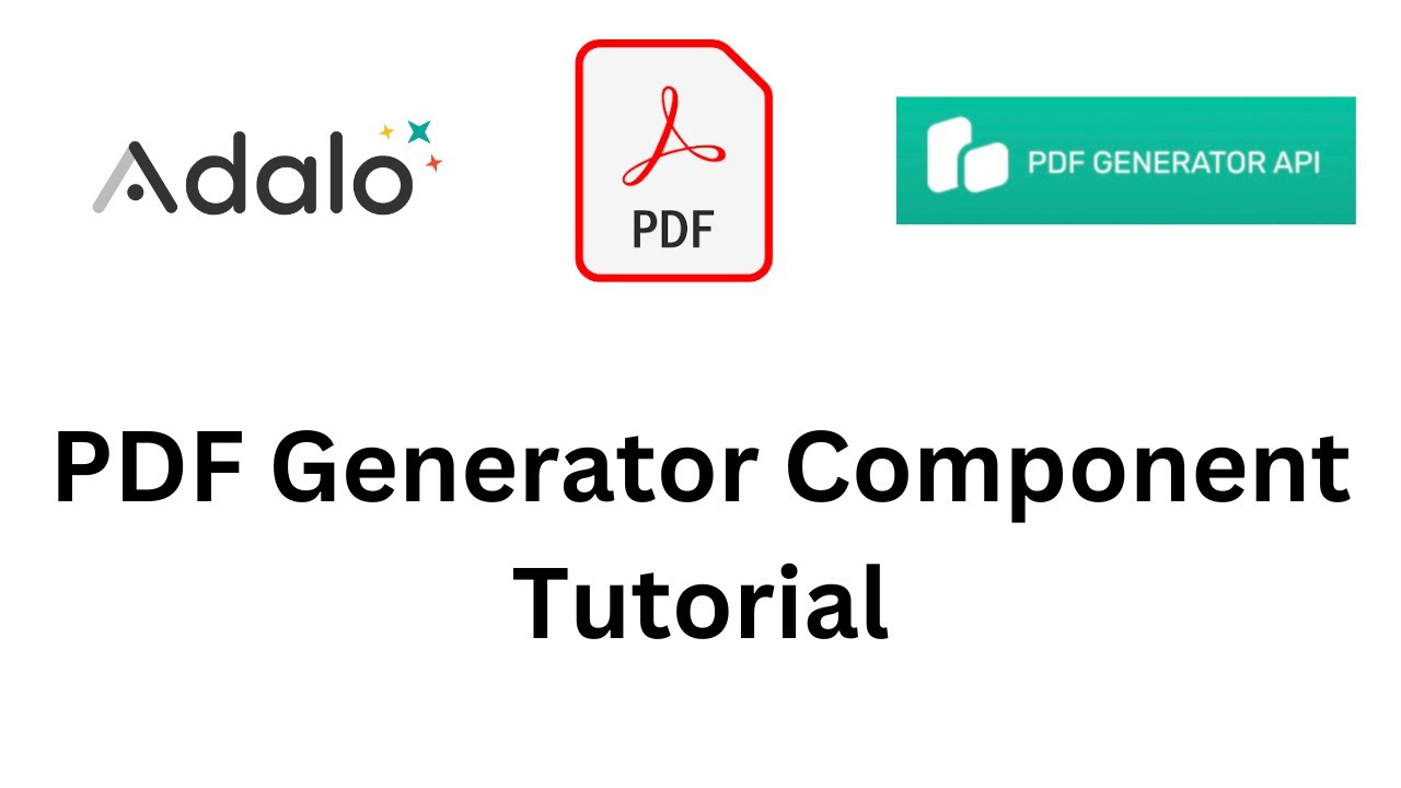 Adalo PDF Generator Component Tutorial: Learn How to create PDFs using PDF Generator API!