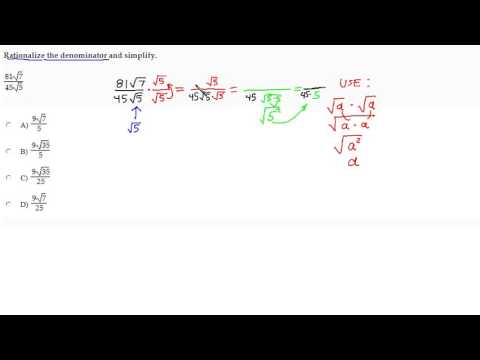 Rationalize the Denominator and Simplify