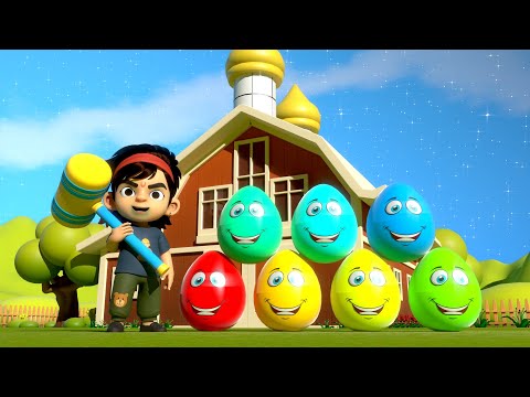 Learning Colors and Numbers Song | Colorful Eggs on the Farm | Little Roots - Nursery Rhymes