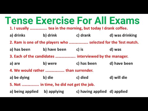 Tense Exercise For All Exams | Tense in English Grammar