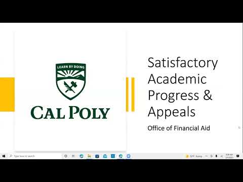 Satisfactory Academic Progress and Appeal Tutorial