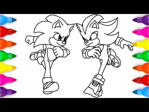 Sonic the Hedgehog 3 Coloring Page | Drawing Sonic and Shadow