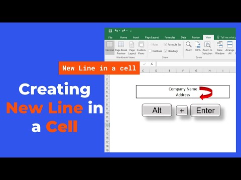 How to add a new line in a cell || line break in Excel