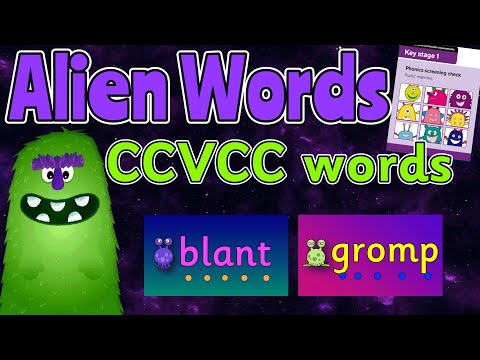 ALIEN WORDS PHASE 4 BASICS 4 Group 5: CCVCC WORDS 👽 PHONIC SCREEN PRACTISE 💚 Miss Ellis #alienwords