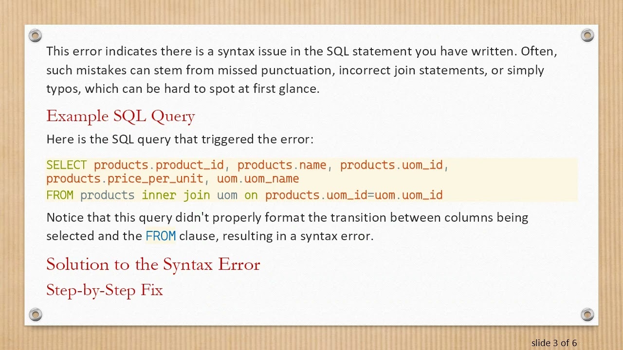 How to Fix MySQL Syntax Error in Python