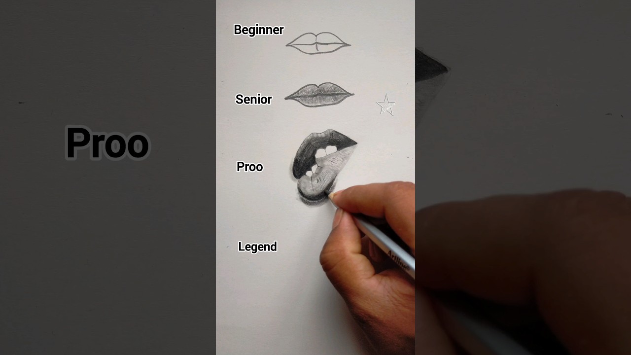 how to draw a realistic lips 👄😯 #art #youtubeshorts #shorts #trending #viral #@ArtwithBir_9