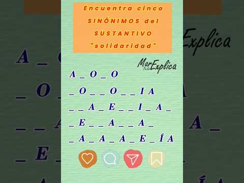 ✅ Encuentra cinco SINÓNIMOS del SUSTANTIVO "solidaridad" #eso #evau #vocabulario #español