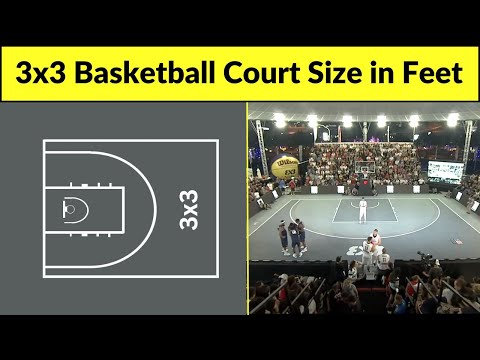 3×3 Basketball Court Size in Feet | 3×3 basketball court dimensions | half basketball court layout