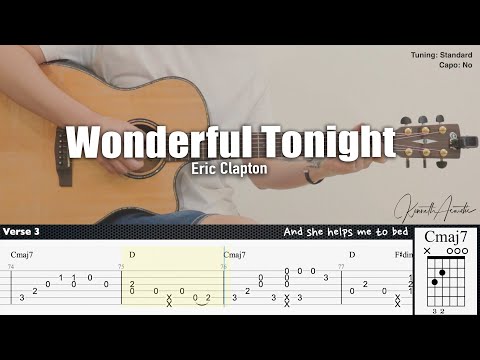 Wonderful Tonight - Eric Clapton | Fingerstyle Guitar | TAB + Chords + Lyrics