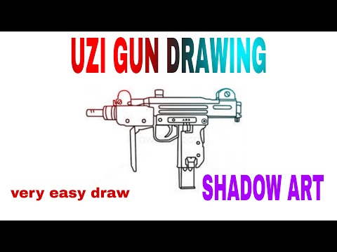 UZI gun drawing | SMG PUBG gun drawing | uzi pubg drawing | very easy drawing | by shadow art