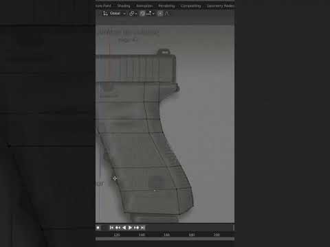 Glock 17 en Blender. #shorts #blender #modeling3d #3dartist #art #3dart #weapons #pistol #guns