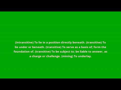 what is the meaning of underlie