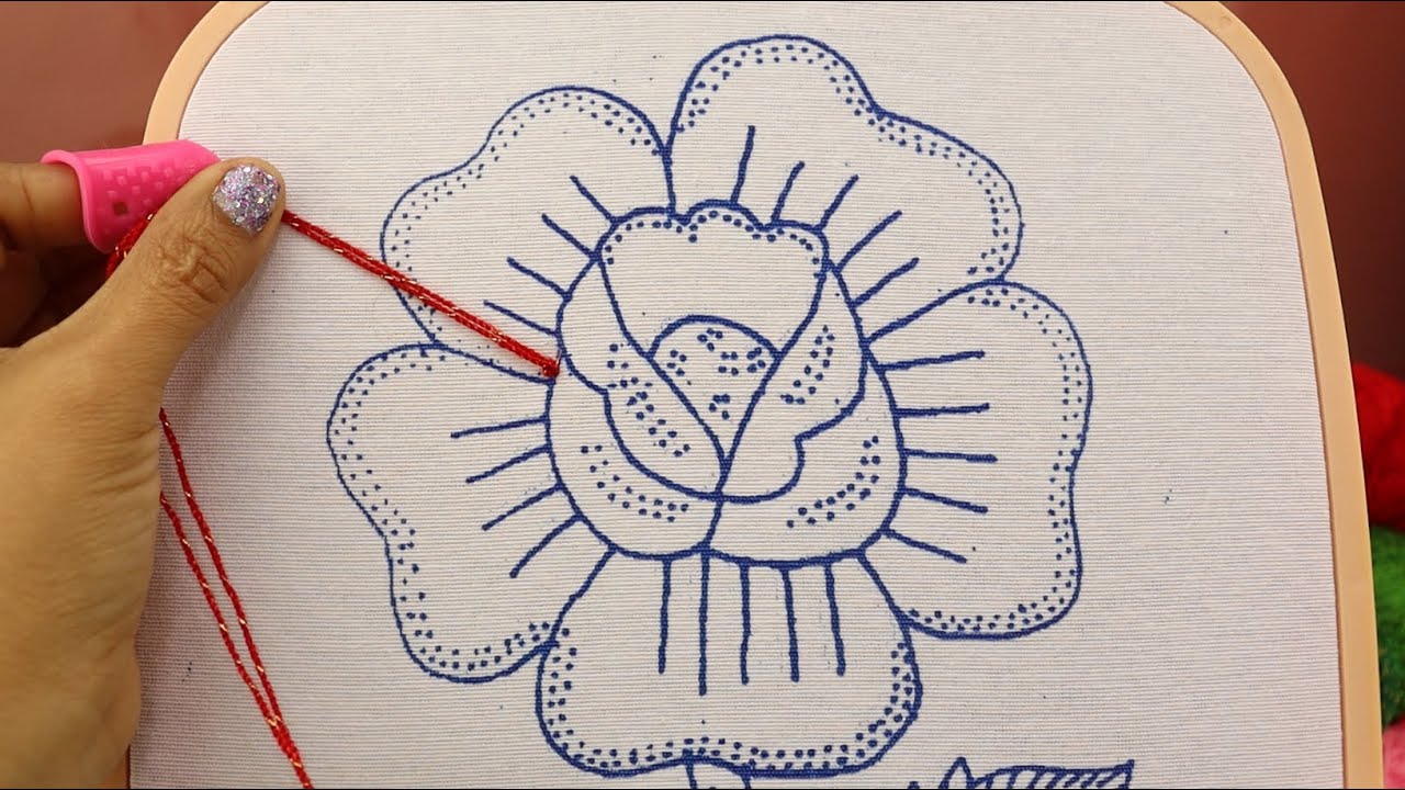 😱¡INCREÍBLE‼️BORDADO A MANO🌹PUNTADAS FÁCILES Y RAPIDAS PARA ROSAS GRANDES🌺🧵#embroidery #handmade