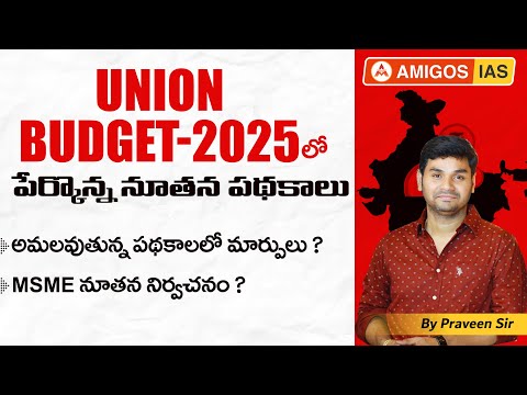 Union Budget 2025 | New Schemes | MSME | Praveen Sir | Amigos IAS