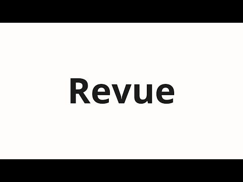 How to pronounce Revue
