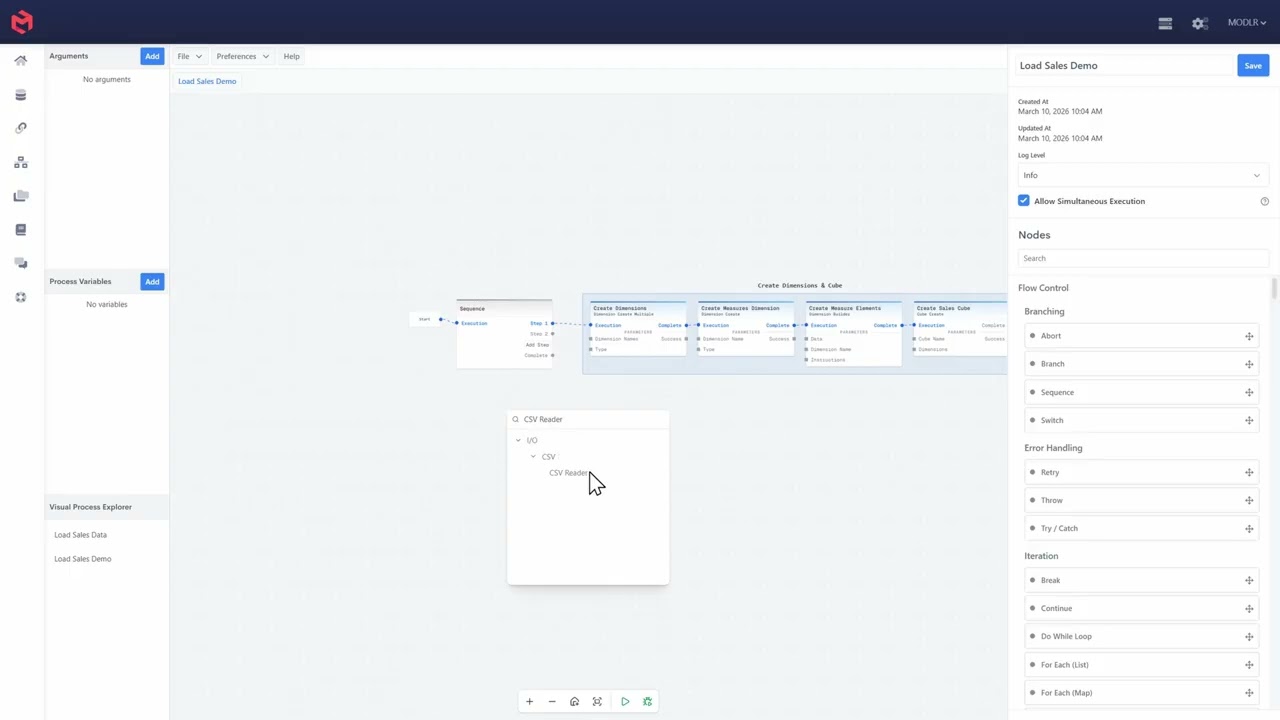 Building a Sales Cube - MODLR - Visual Process Tutorial