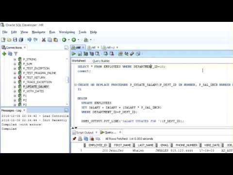 Procedures in Oracle PL/SQL