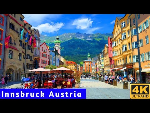 Innsbruck Austria 🇦🇹 Summer Walking Tour 4K UHD