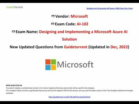[Dec, 2022] Guidetorrent AI-102 PDF Dumps and AI-102 Exam Questions (89-104)