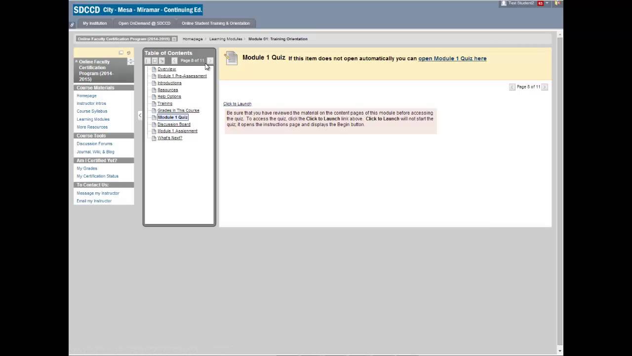 Navigating the Learning Modules of the Online Faculty Certification Program