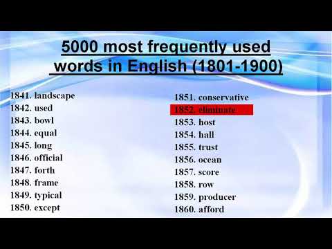 5000 most frequently used words in Еnglish (1801-1900)