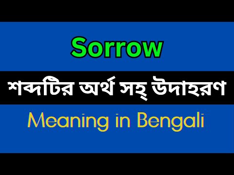Sorrow Meaning in Bengali/Sorrow Mane Ki, Sorrow Explain in Bengali