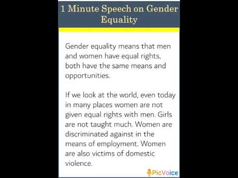 1minute speech on gender equality