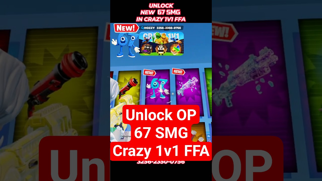 67 WEAPON IN CRAZY 1V1 FFA All Guns & Rides FORTNITE MAP #shorts #fortnitecreative #fortnite