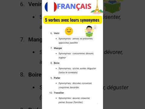 5 verbes avec leurs synonymes en français ❤️🇫🇷#français