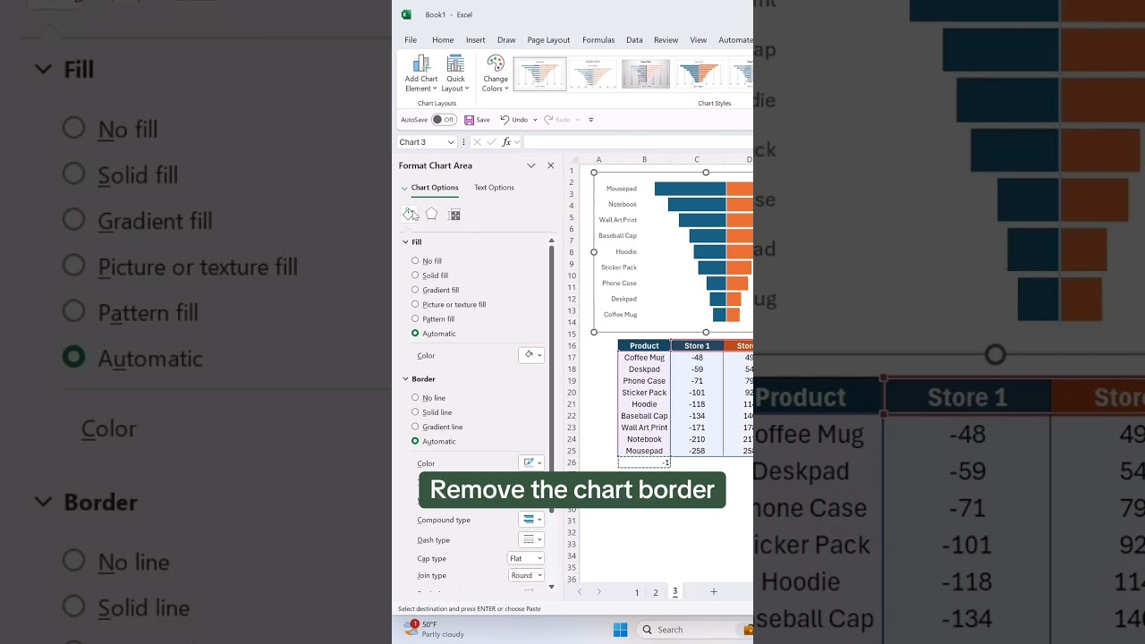 How to create a Tornado Chart in Excel. 🌪️ #excel #tutorial #charts