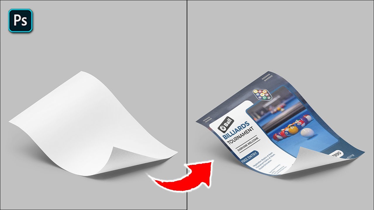 Quickest Way To Create a Curved Paper Mockup Poster - Photoshop Tutorial