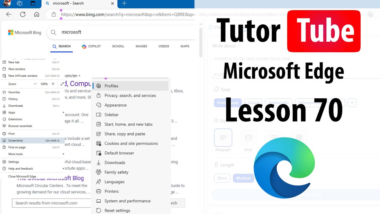 Microsoft Edge - Lesson 70 - Customize toolbar Options