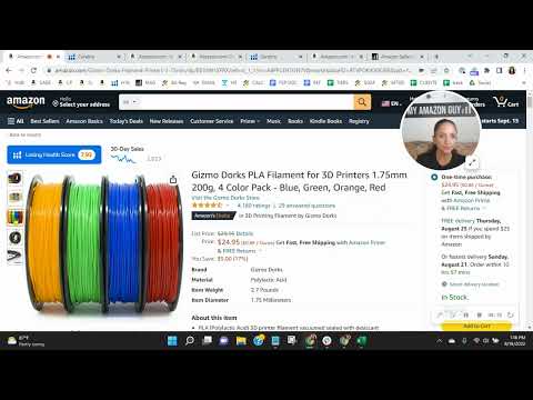 ASIN Review: Gizmo Dorks PLA Filament for 3D Printers 1.75mm 200g - B074W1XFRX - Amazon FBA