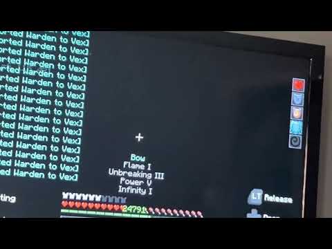 Fighting the warden riding a vex in Minecraft