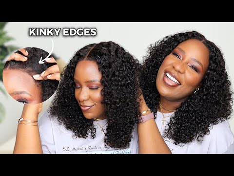 EASY BREEZY Jerry Curl Wig with Kinky Edges! 7x5 Glueless Bye-Bye Knots Curly Wig from SUNBER HAIR