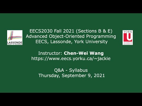 [HD] EECS2030 F21 - Q&A - Syllabus - September 9