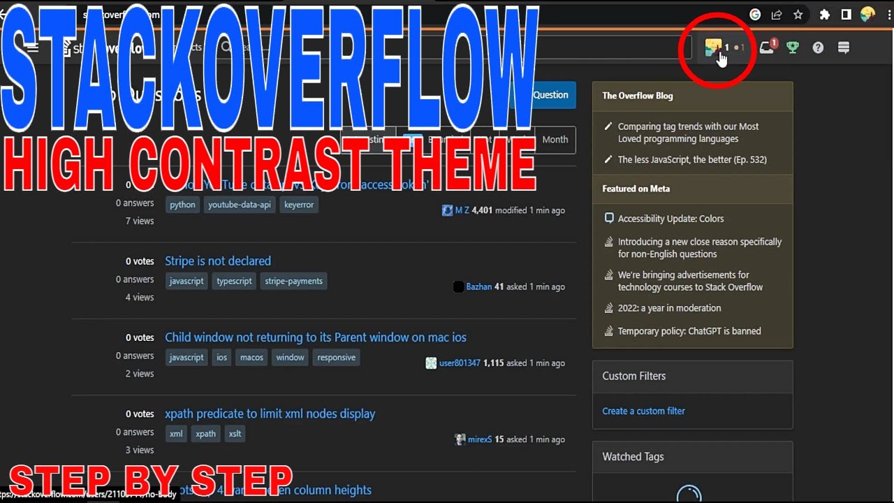 ✅  How To Enable High Contrast Theme In StackOverflow 🔴