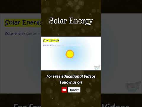 Solar Energy | Solar Power Plants | Use of Solar Energy | Elementary Science Videos | TutWay