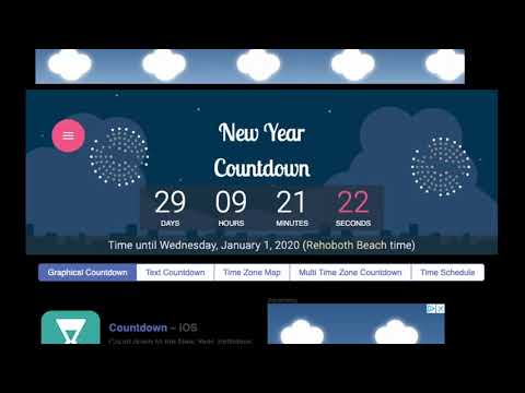 2020 New Year Countdown. How many days until New Year's Day?