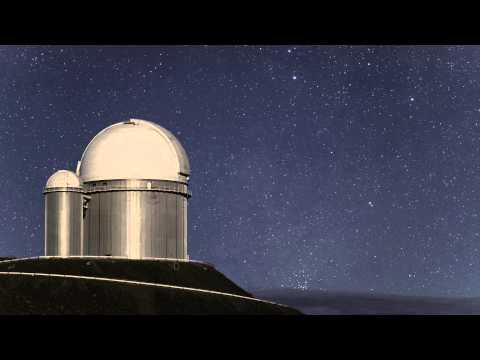 Night view of ESO 3.6-metre telescope