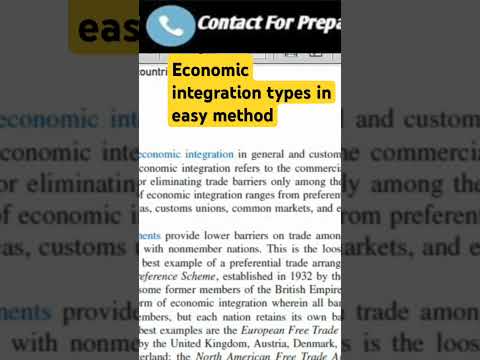 Types of economic integration#integration types detail#integration definition