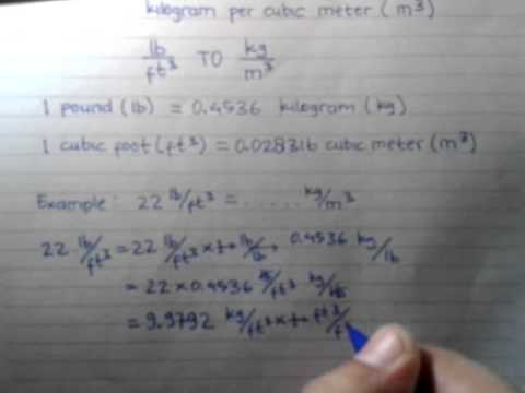 z93UNIT CONVERSION pound per cubic foot To kilogram per cubic meter