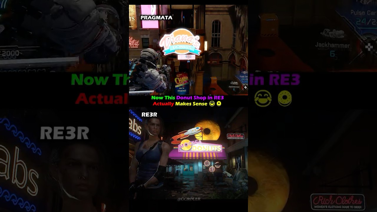 RE3 Donut Shop Makes Sense Now 😂🍩 #PRAGMATA vs #RE3R