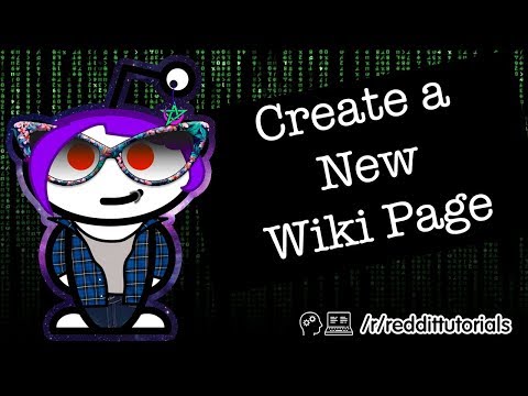 How to create a new wiki page for your subreddit [redesign / old.reddit]