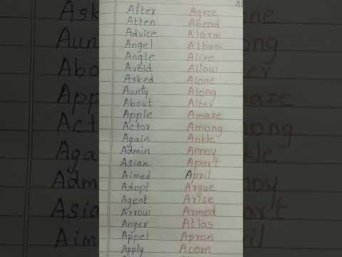 #Five letter words starts with A #English words#