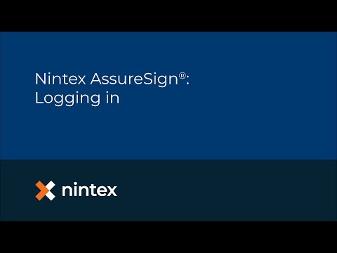 Nintex AssureSign®: Logging in