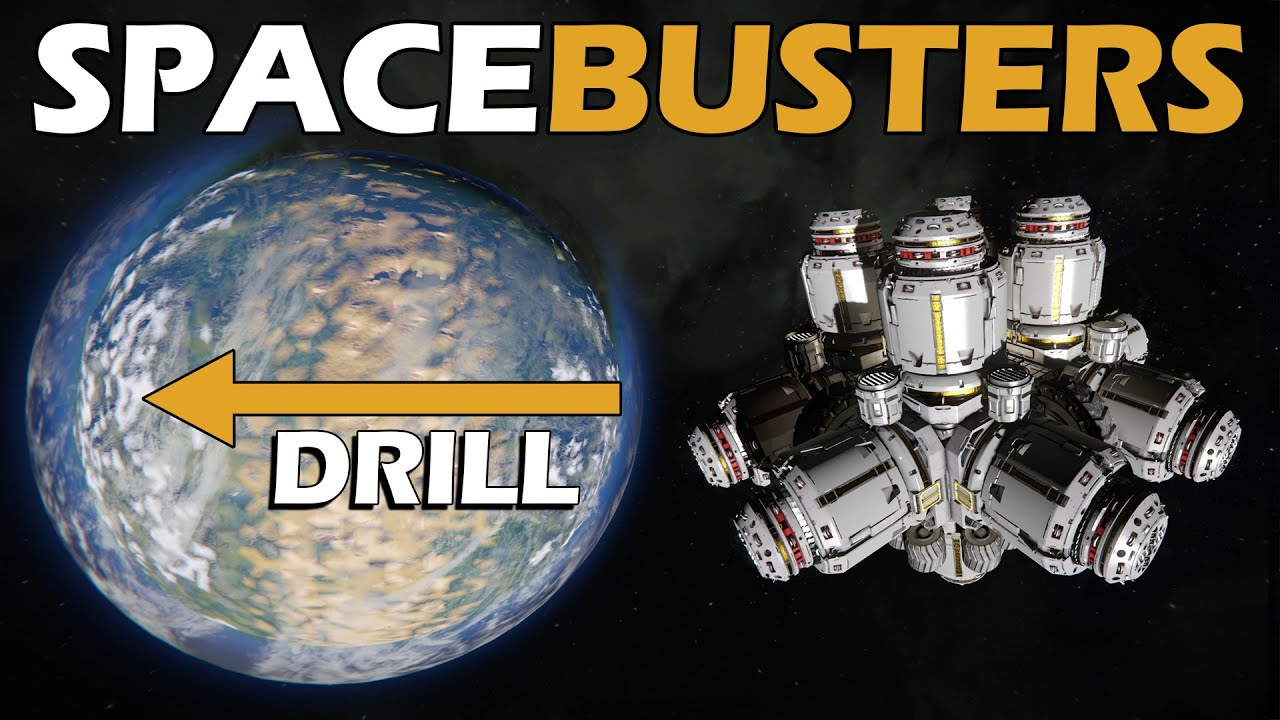 Space Busters | Drilling a Hole Through the Earth With SHIPS! | Space Engineers